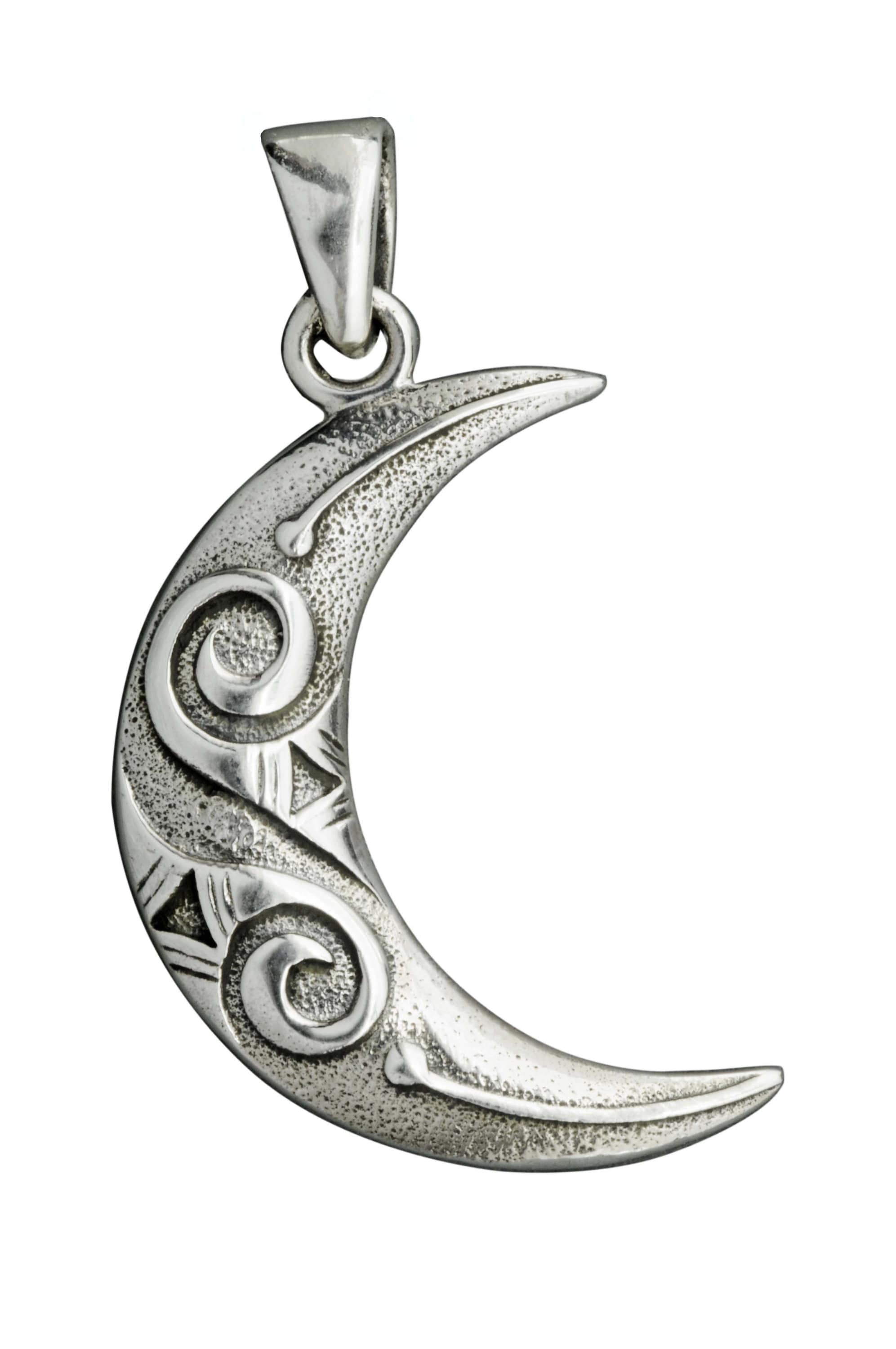 Crescent Moon Celtic Spiral Nordic Amulet Pendant 4g 925 | Etsy