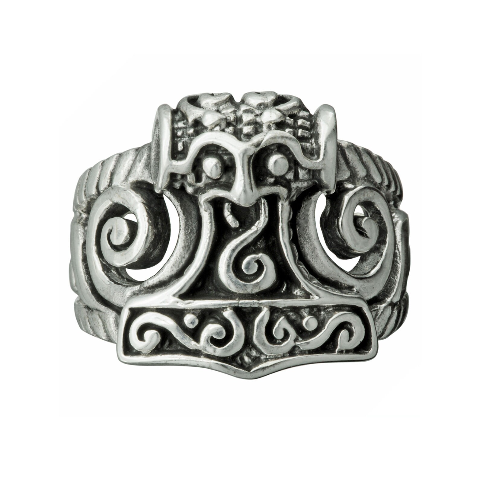 Thor's Hammer Mjolnir Ring Odin Celtic Spiral 17g 925 | Etsy