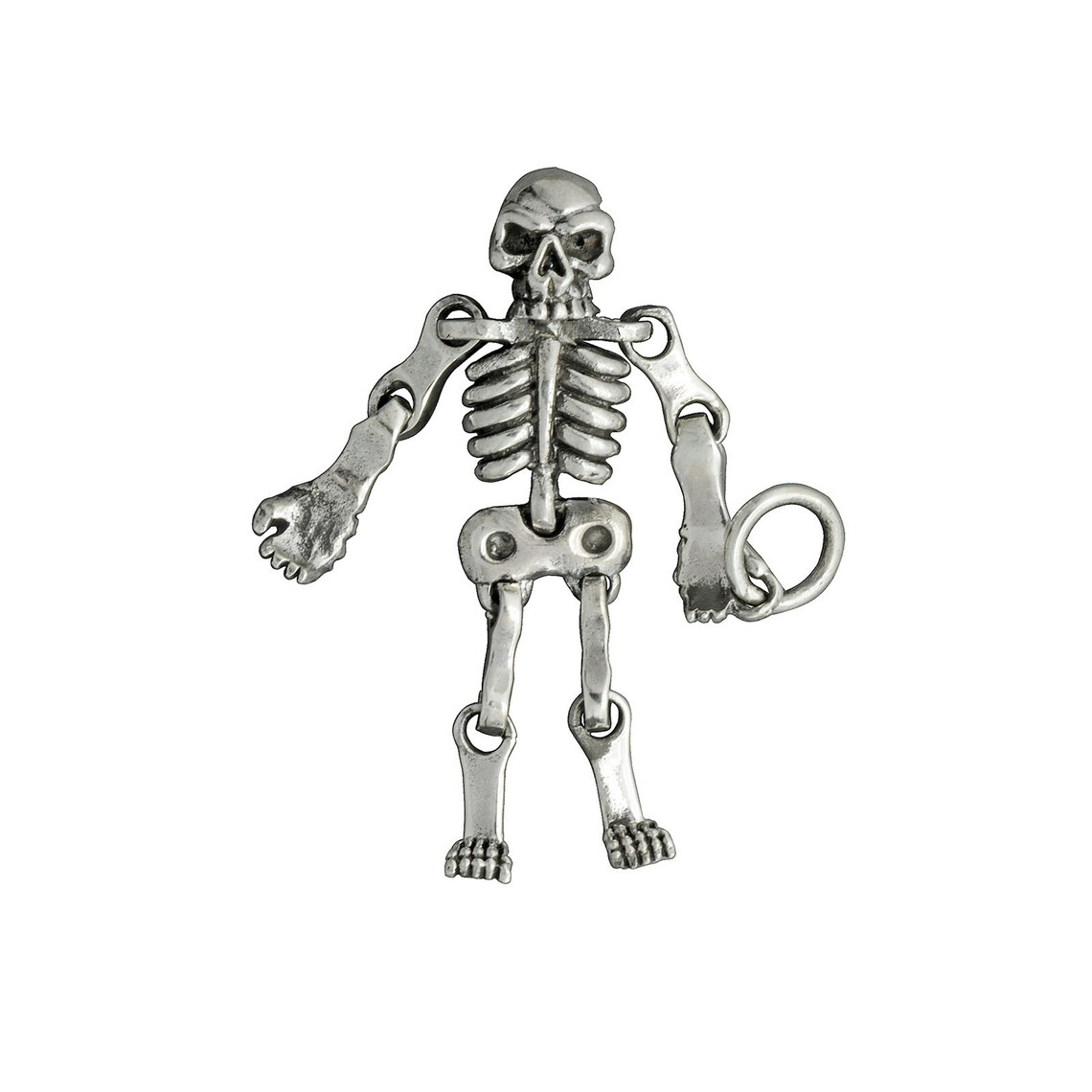 Skull Skeleton Bones Movable Body Arms Legs Biker Gothic Human Pendant ...