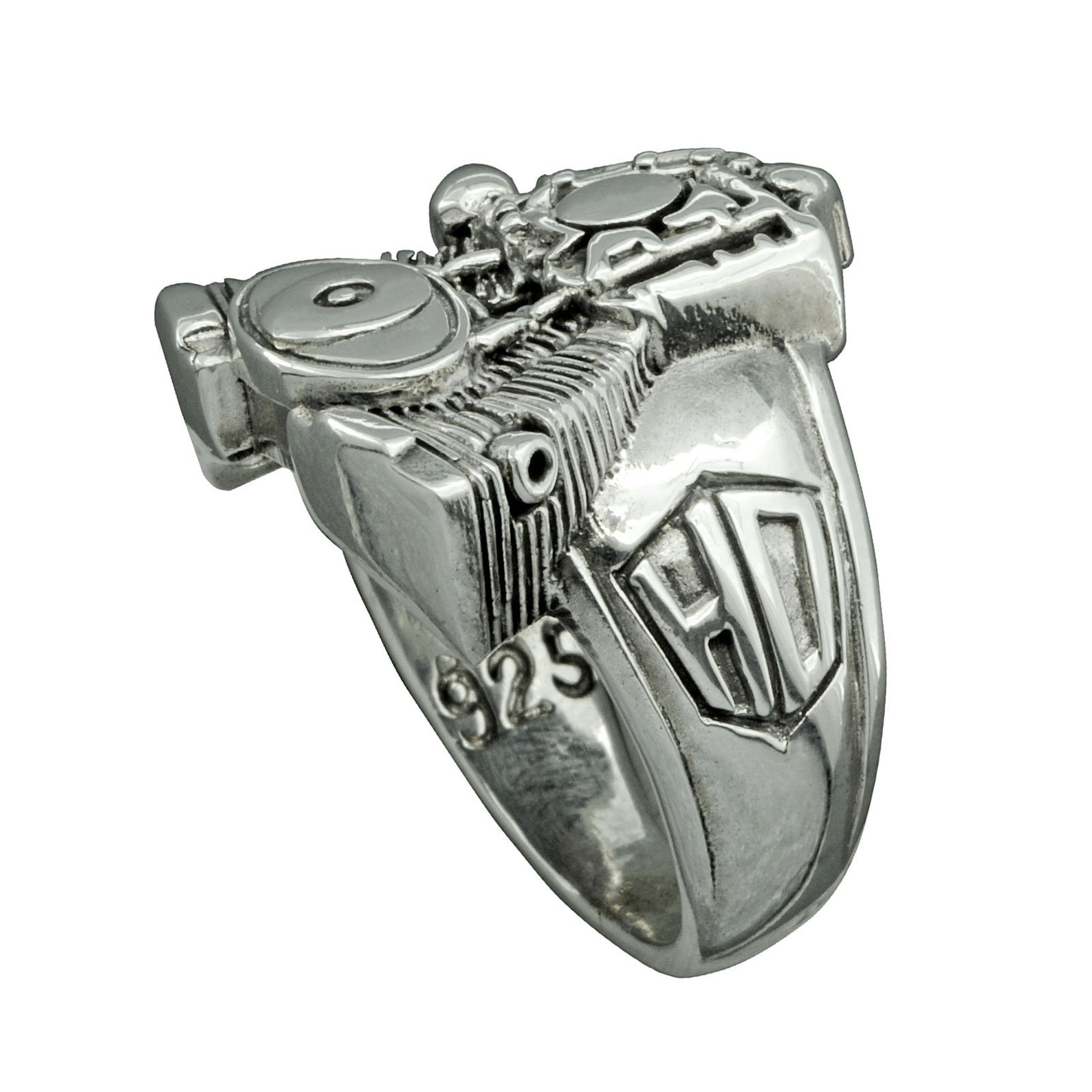 Motor V2 Harley Davidson Motorcycle Biker Ring 925 Sterling - Etsy