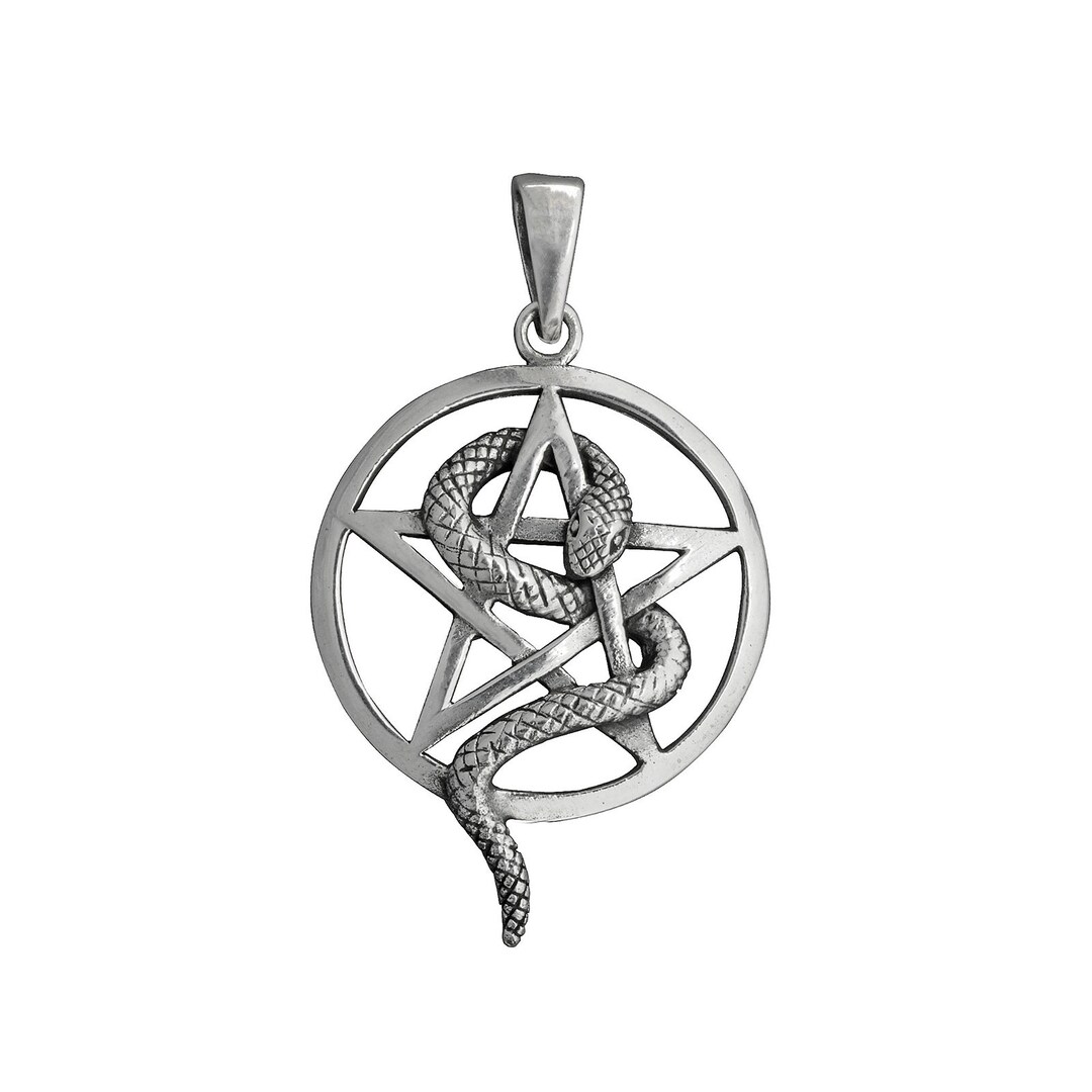 Pentagram Pendant Snake Pentacle 925 Sterling Silver 5.5 G BELDIAMO - Etsy