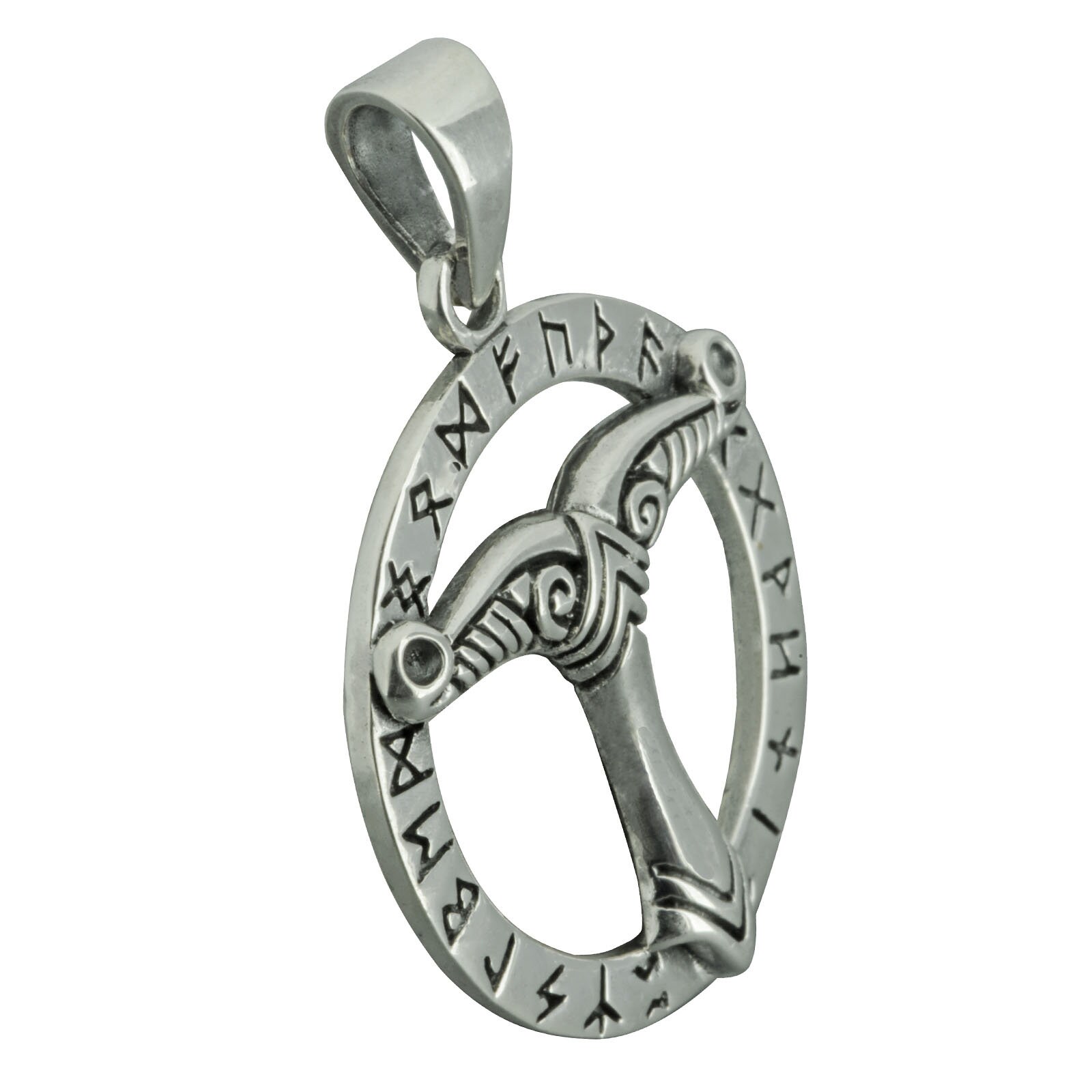 Circle of Yggdrasil Rune Pendant 925 Sterling Silver Celtic | Etsy UK