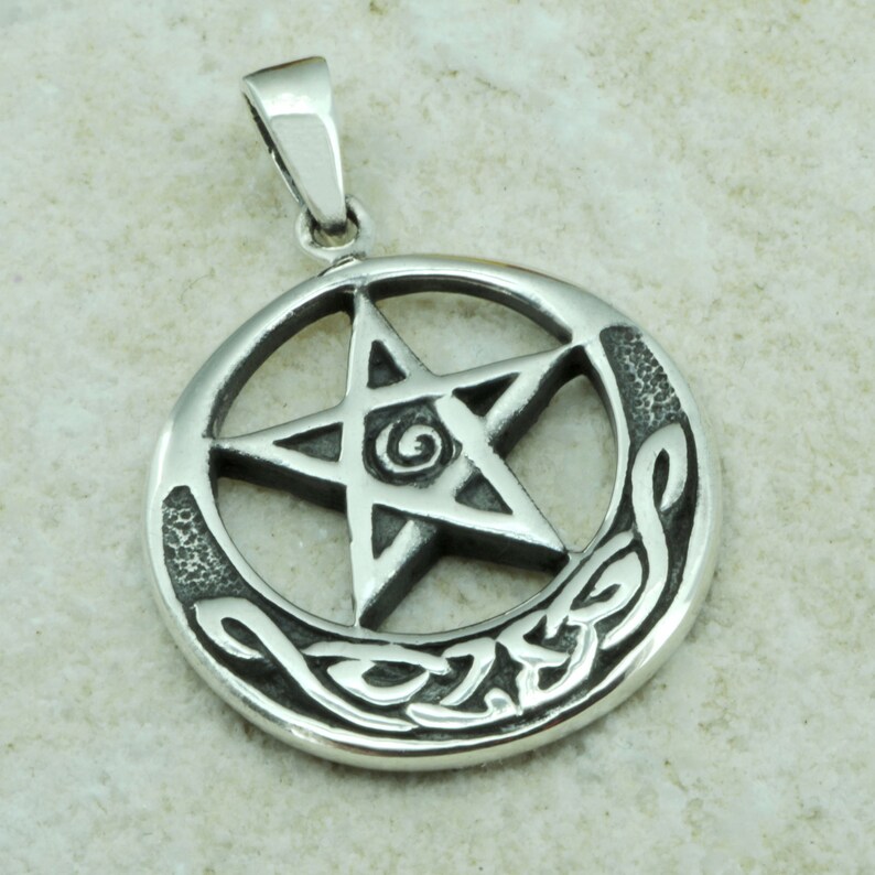 Pentacle Star Pentagram Celtic Knot Pendant 925 Sterling - Etsy