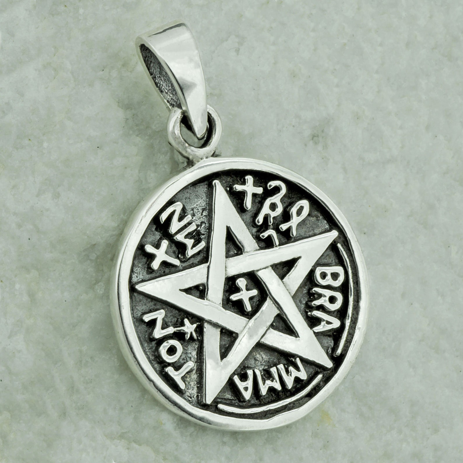Pentagram Thelemic Logos Eliphas Levi's Magik Pendant 5g Solid 925 ...
