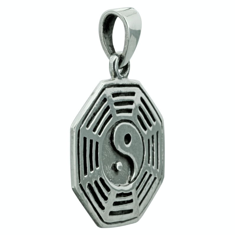 Ying Yang Eight Diagrams Bagua Pendant 925 Sterling Silver - Etsy