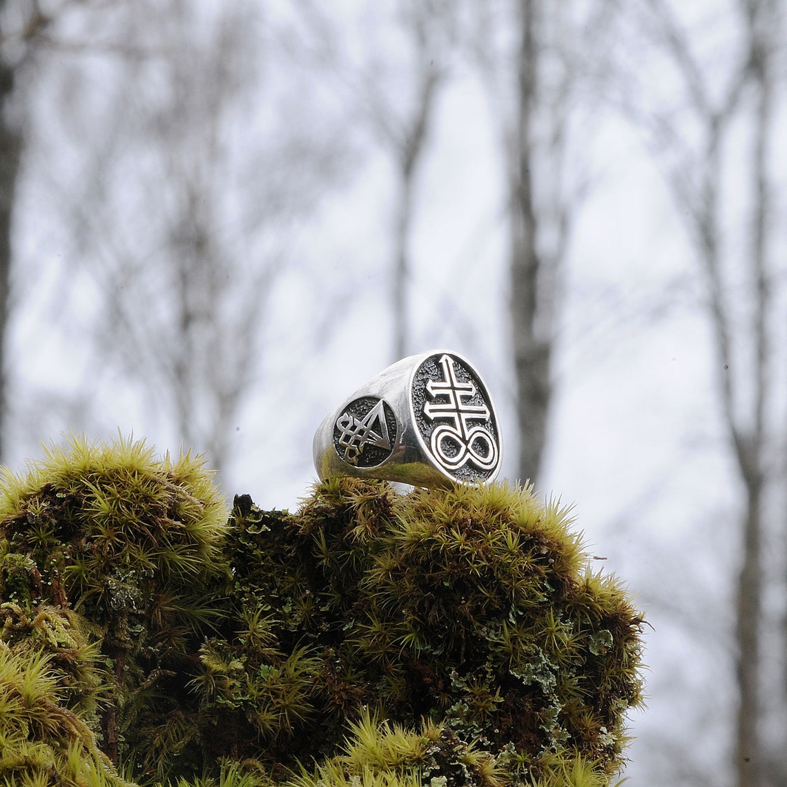 Leviathan Ring Sulphur Sign leviathan CrossSigil of Lucifer | Etsy
