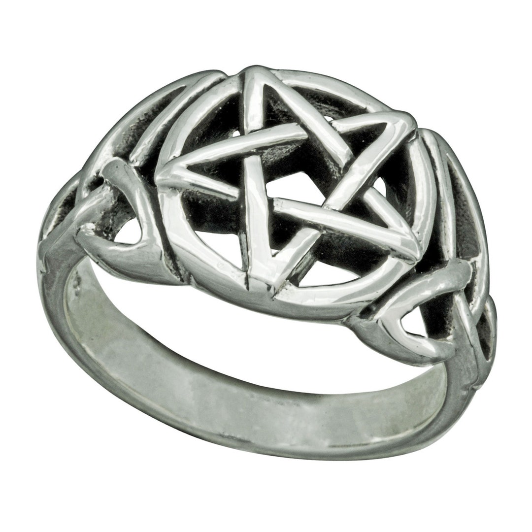Pentagram Ring,celtic Trinity Knot 7 G 925 Sterling Silver Celtic ...