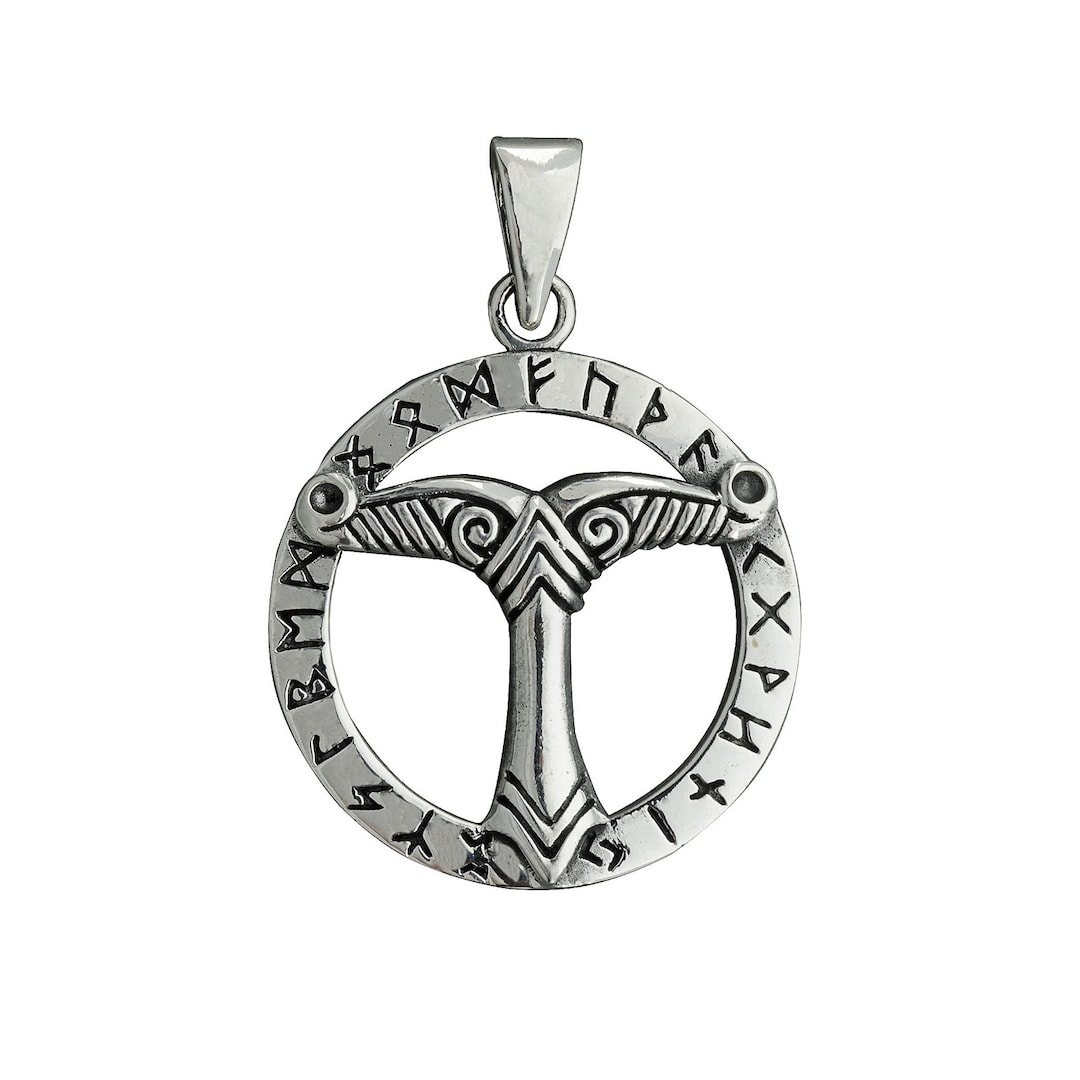 Circle of Yggdrasil Rune Pendant 925 Sterling Silver Celtic - Etsy