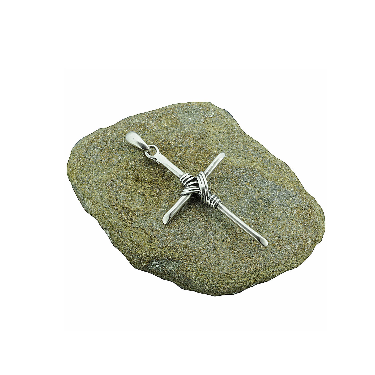 Cross Wrapped Rope Pendant 925 Sterling Silver Handmade Christian Cross ...