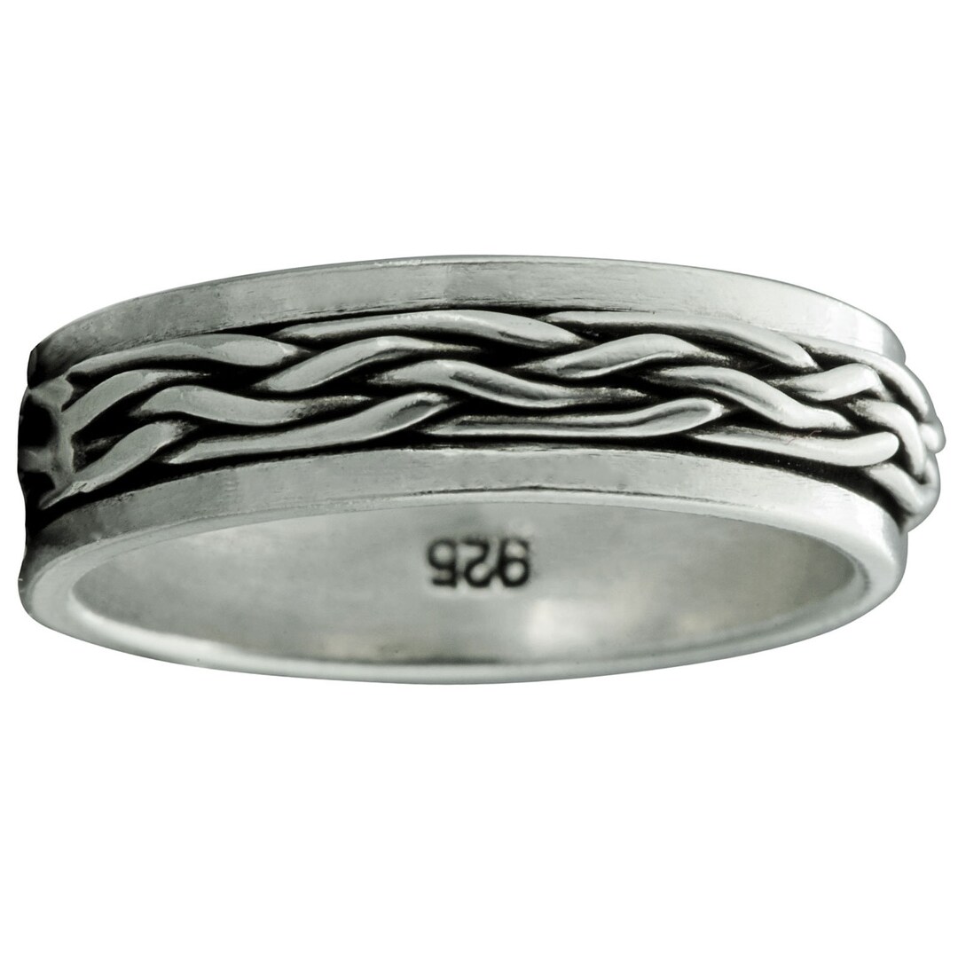 BELDIAMO Braid Band Twisted Rope Spinner Ring 6 G 925 Sterling Silver 6 ...