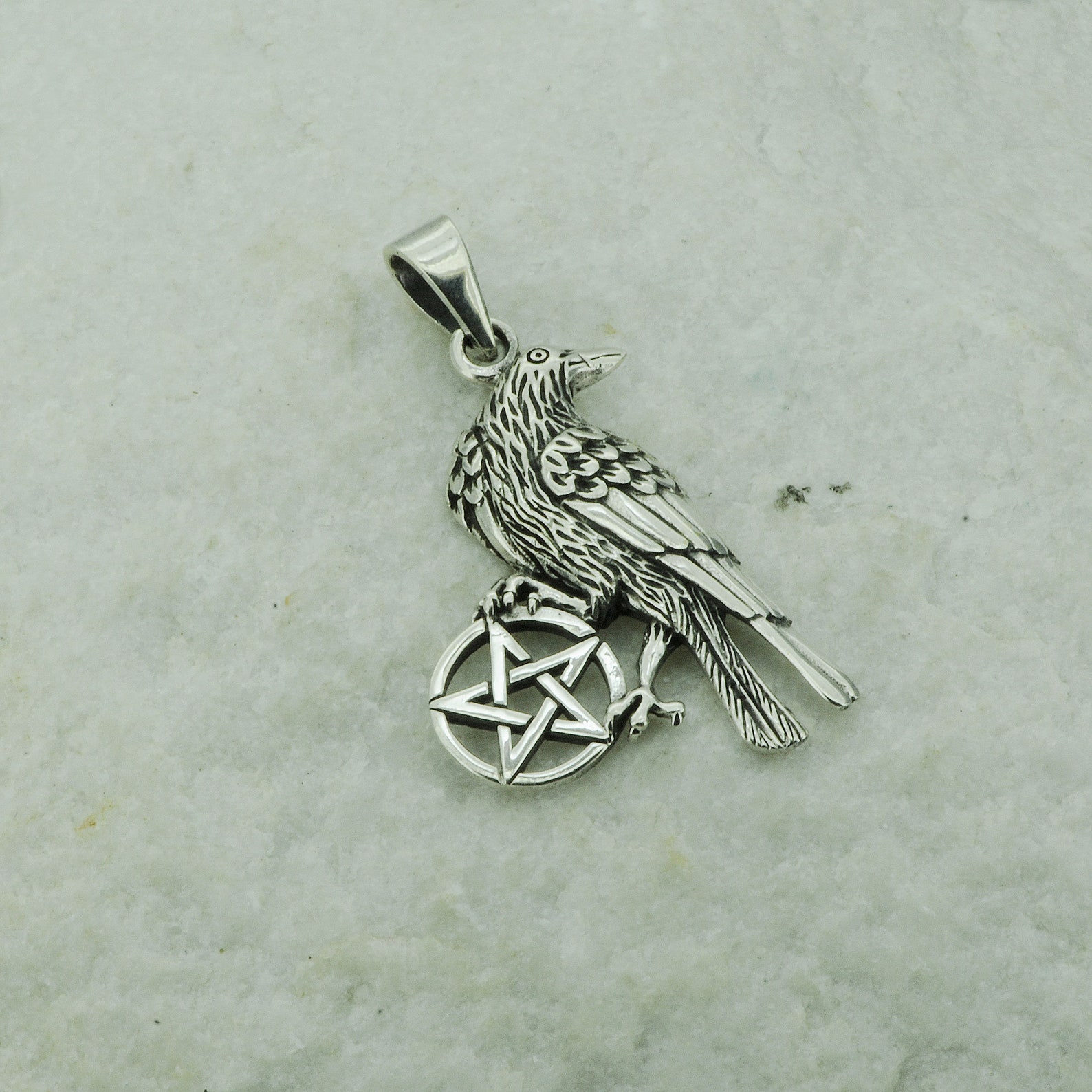 Beldiamo 6.5 G 925 Sterling Silver Raven of the Pentacle - Etsy