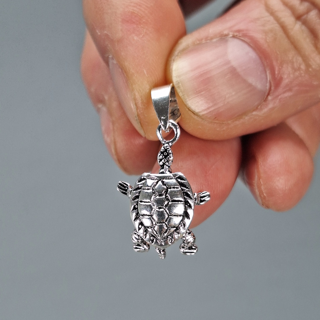 Coveted Turtle With Moving Legs Pendant, 925 Sterling Silver Gothic ...