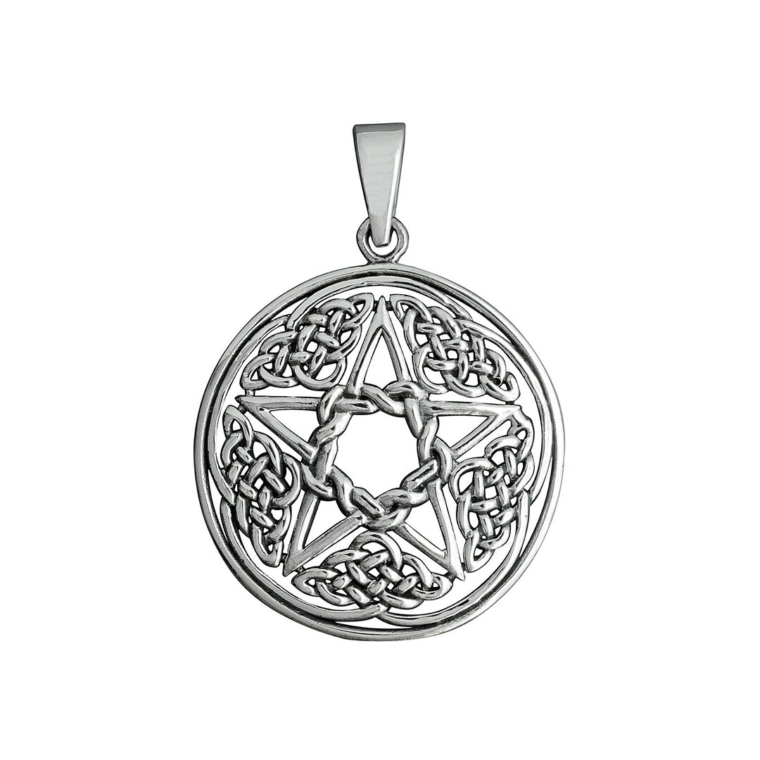 Pentagram Celtic Knot Pentacle Pendant 5.4 G 925 Sterling Silver ...
