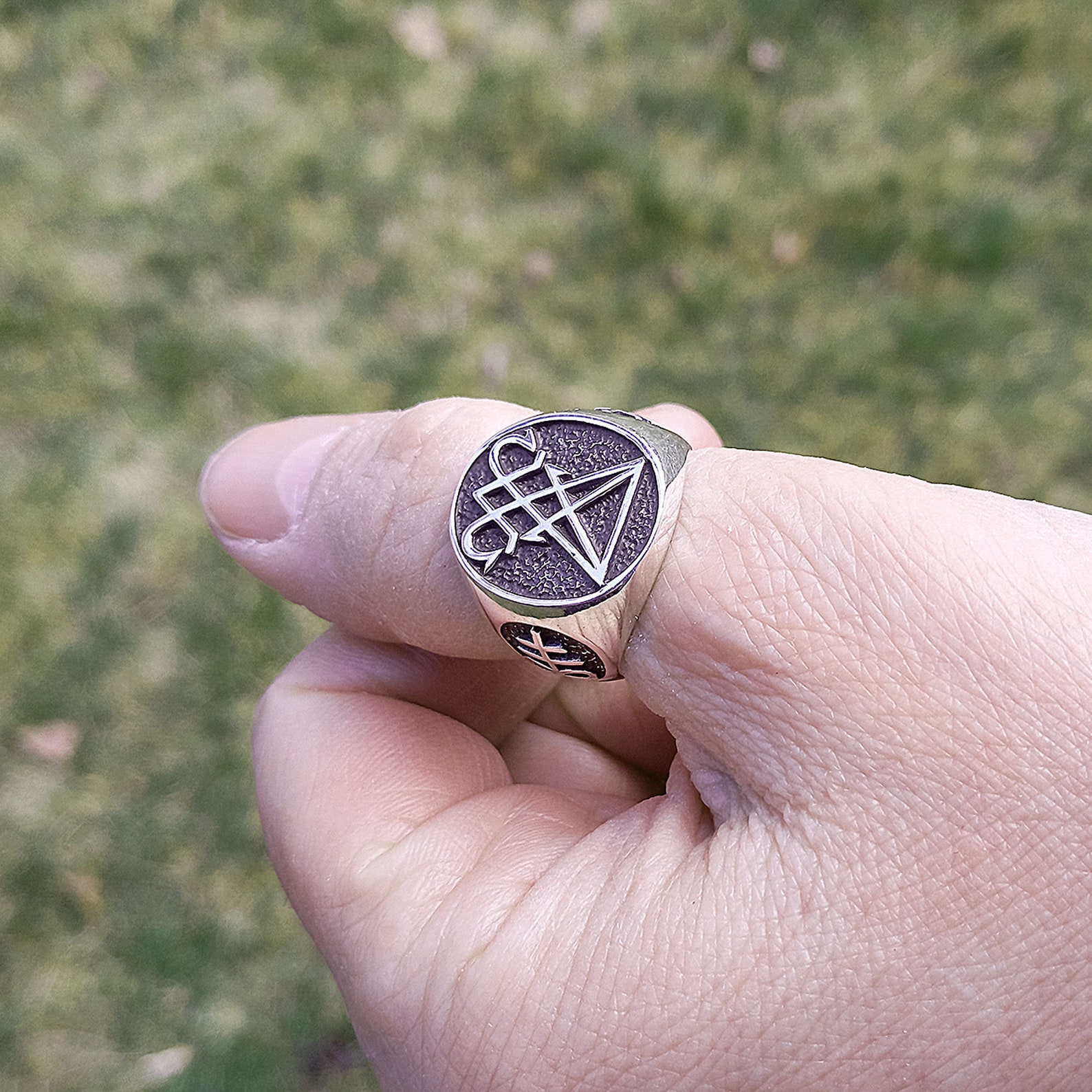 Sigil of Lucifer Ring: 925 Sterling Silver Satanic Symbol - Etsy
