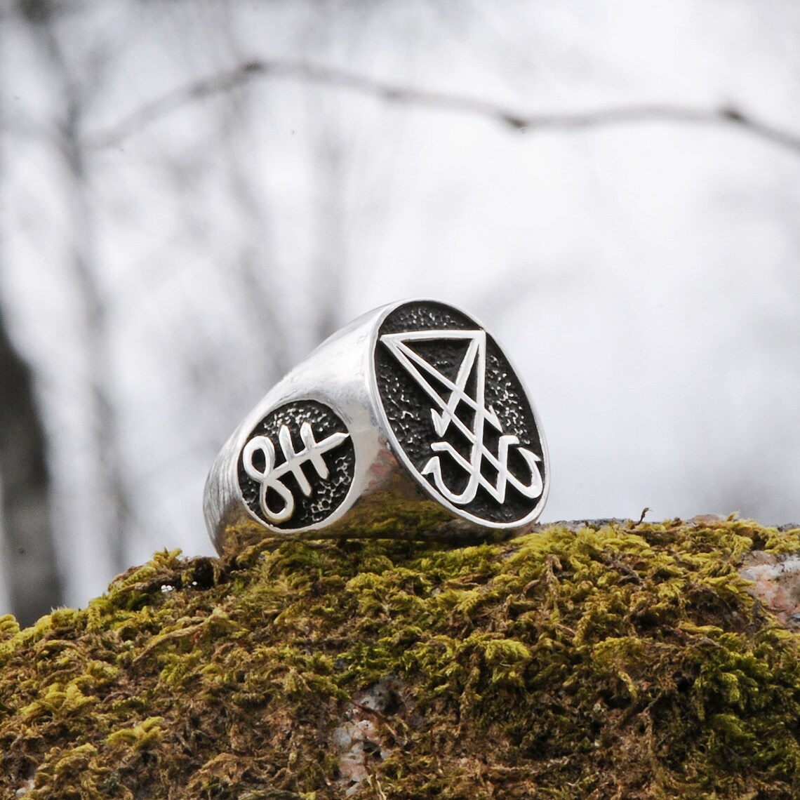 Sigil of Lucifer Ring: 925 Sterling Silver Satanic Symbol - Etsy