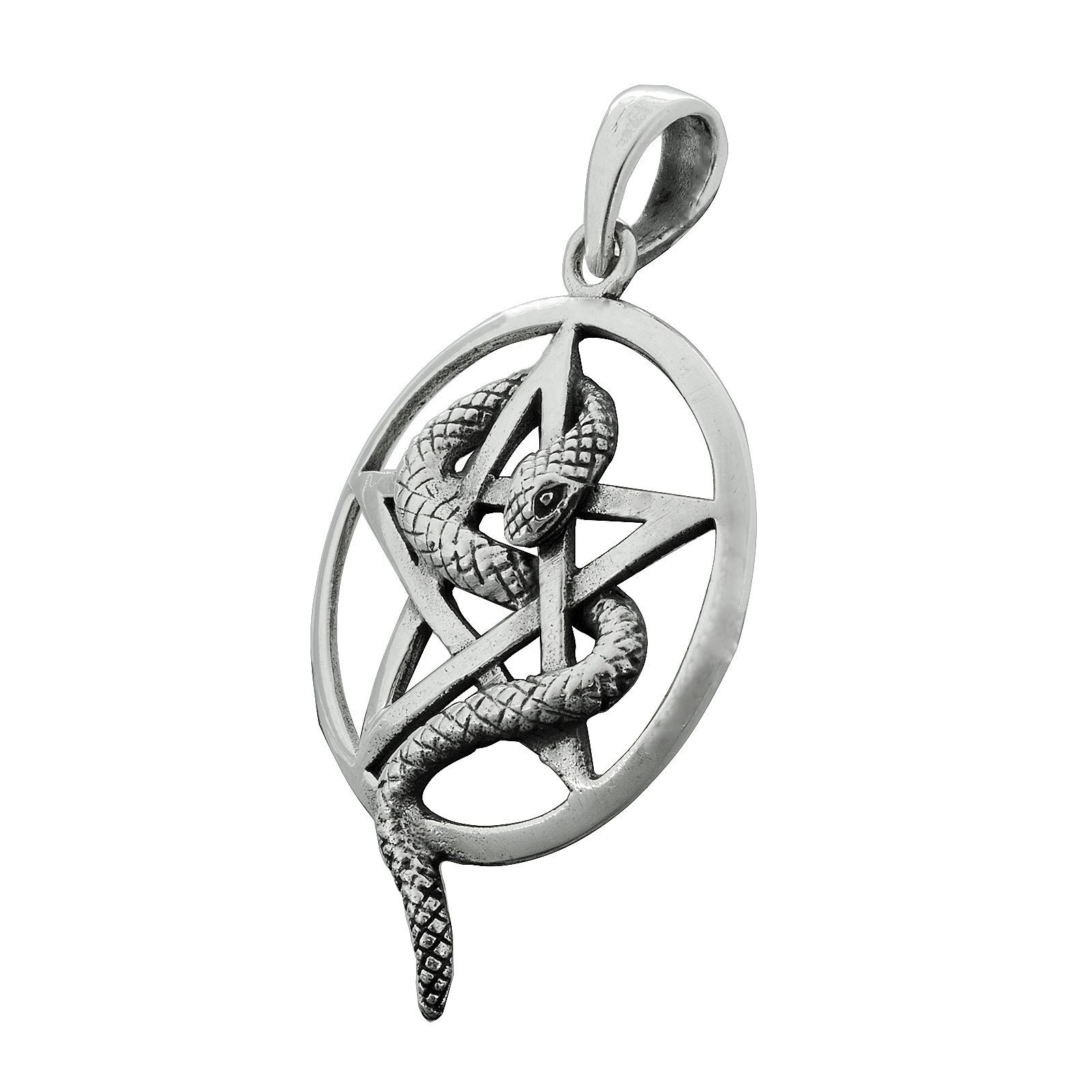 Pentagram Pendant Snake Pentacle 925 Sterling Silver 5.5 G BELDIAMO - Etsy