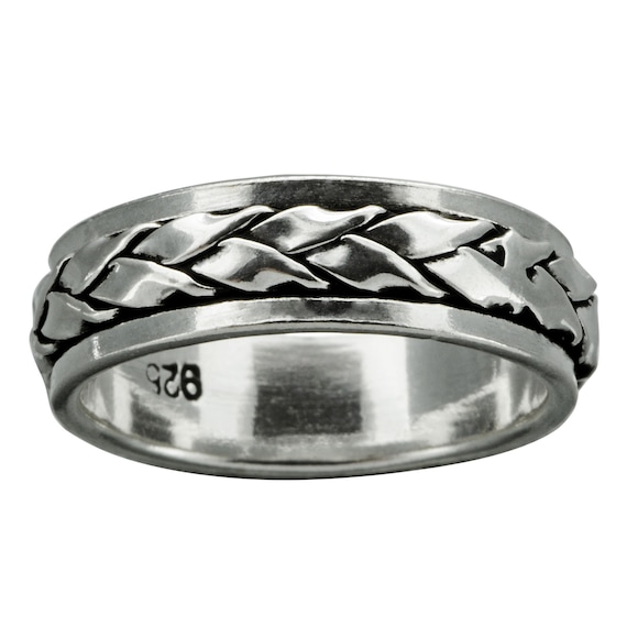 Braid Woven Rope Wedding Ring 6 G 925 Sterling Silver 6.5 Mm | Etsy