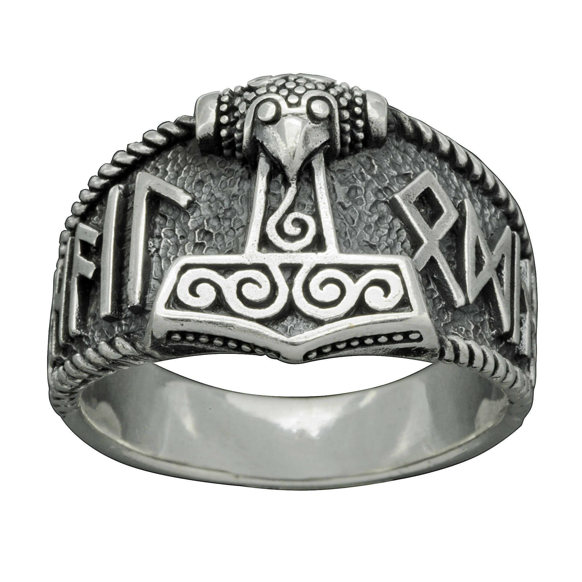 Thor's Hammer Rune Ring 925 Sterling Silver Viking Style - Etsy