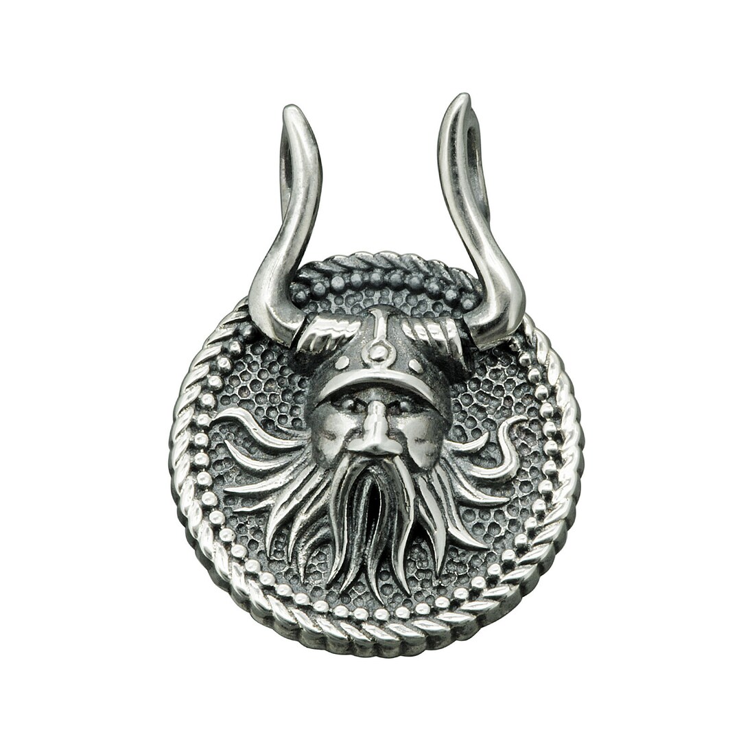 Viking Pendant Head Helmet 925 Solid Sterling Silver Norse BELDIAMO 5.2 ...