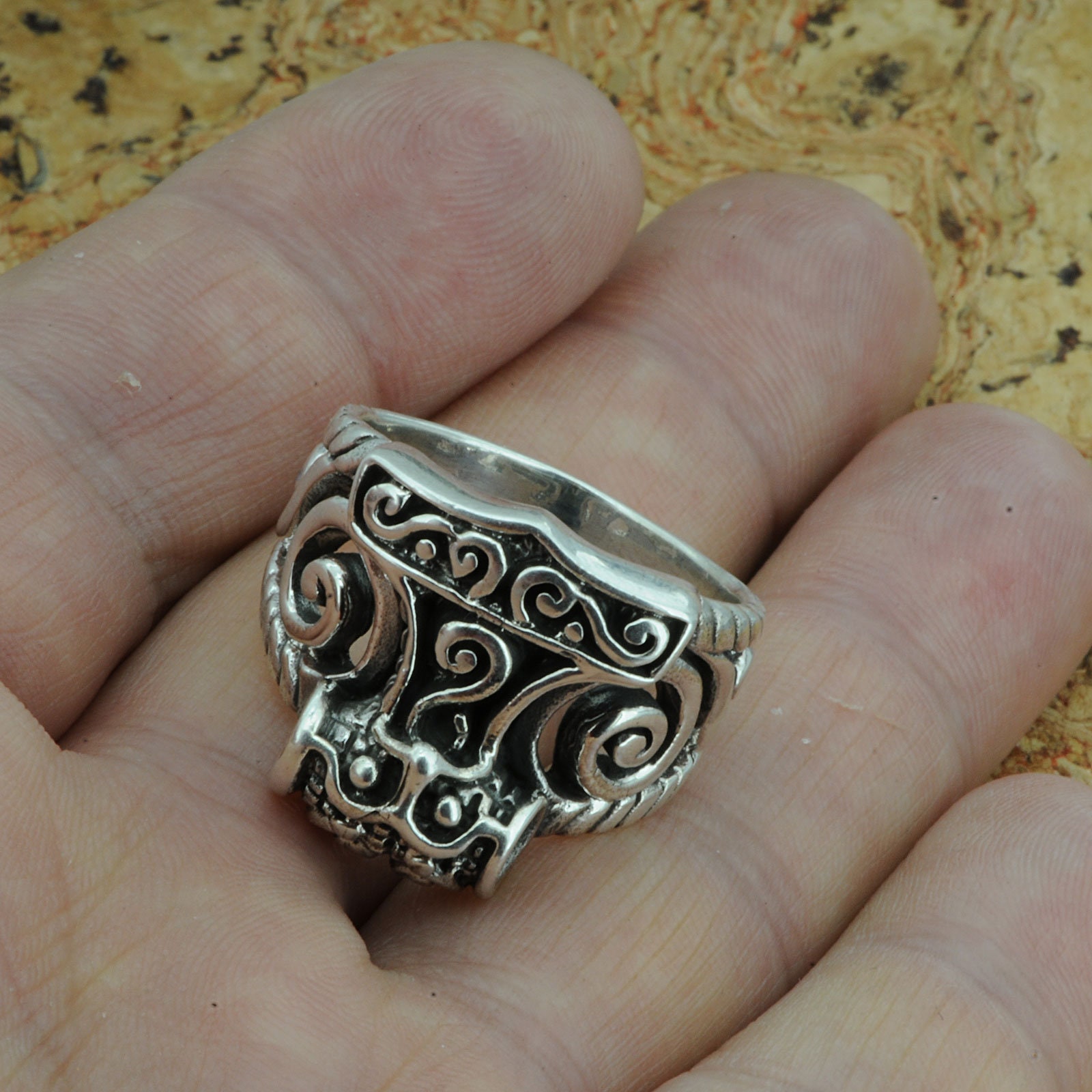 Thor's Hammer Mjolnir Ring Odin Celtic Spiral 17g 925 | Etsy