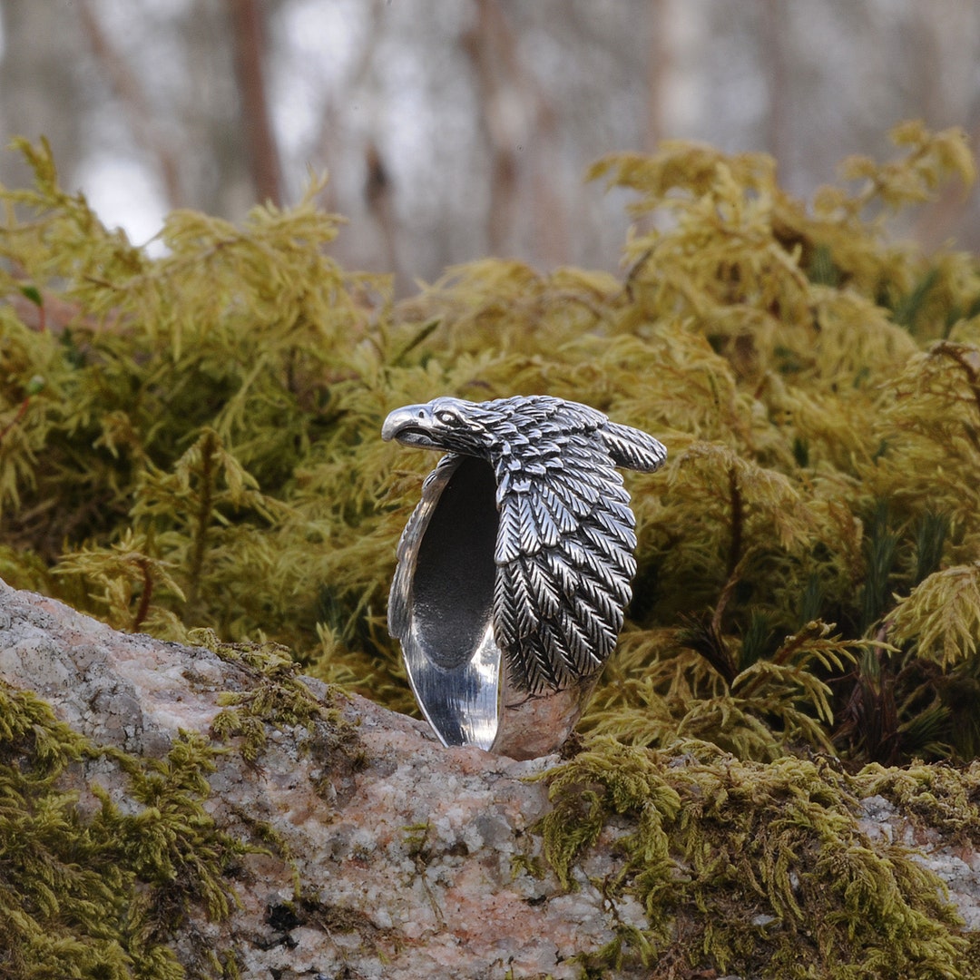 Buy Eagle Hawk Ring, Eagle Silver Ring,gothic Ring, Biker Ring, Gothic ...