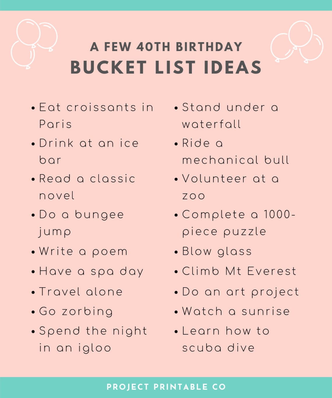 40th Birthday Bucket List Printable Digital PDF Download A4 Etsy 40th-birthday-bucket-list-printable-digital-pdf-download-a4-etsy
