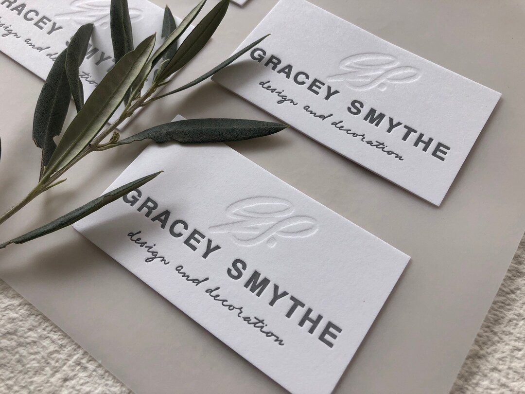 600 Gsm Cotton Letterpress Business Cards Custom Design Thick - Etsy
