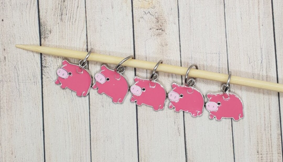 Pink Pig Stitch Markers. Perfect Knitting Gift or Crochet Present ...