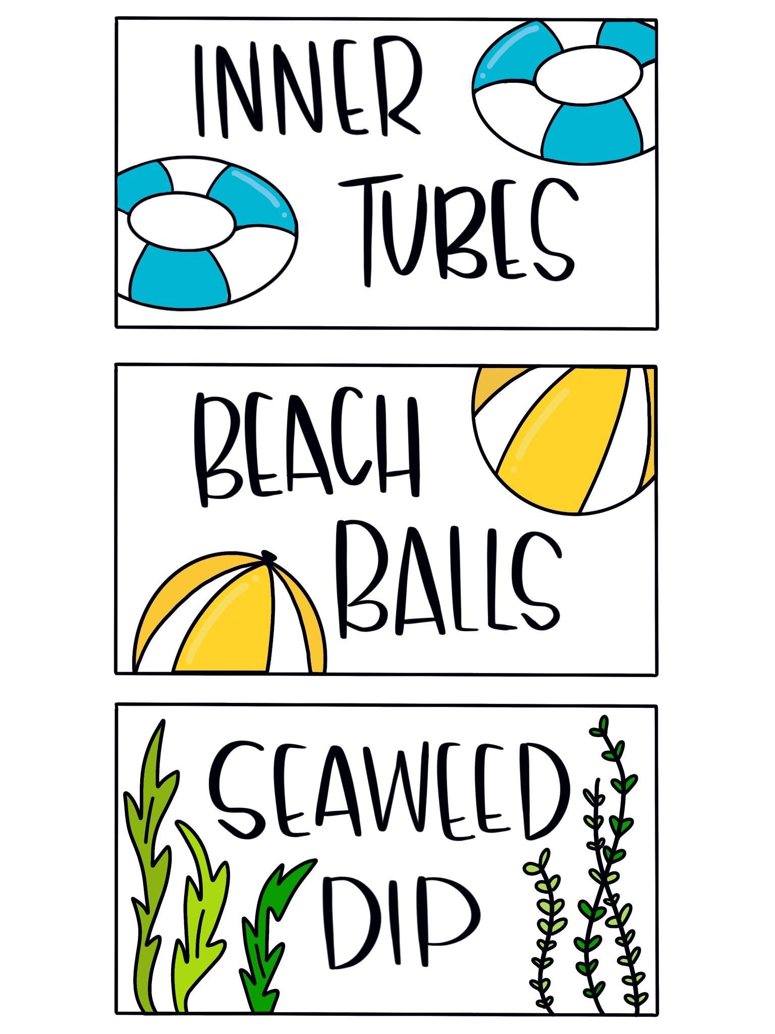 Ocean Theme Food Labels - Etsy