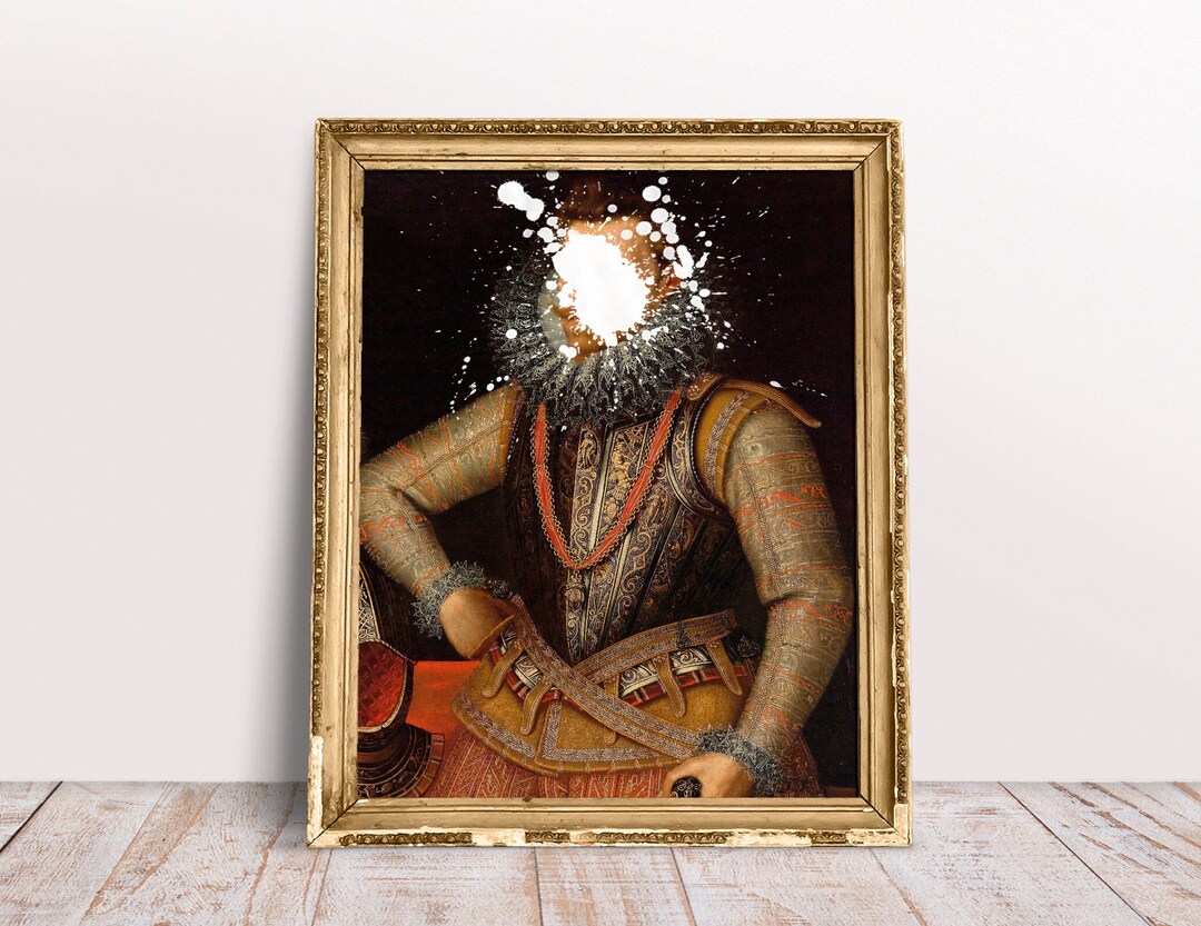 White Paint Bloopers Defaced Vintage Portrait a Prince Philip, Alter ...