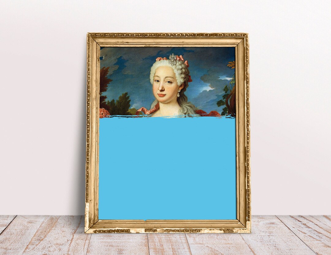 Blue Defaced Poster Alter Art Portrait Barbara, Victorian Poster ...