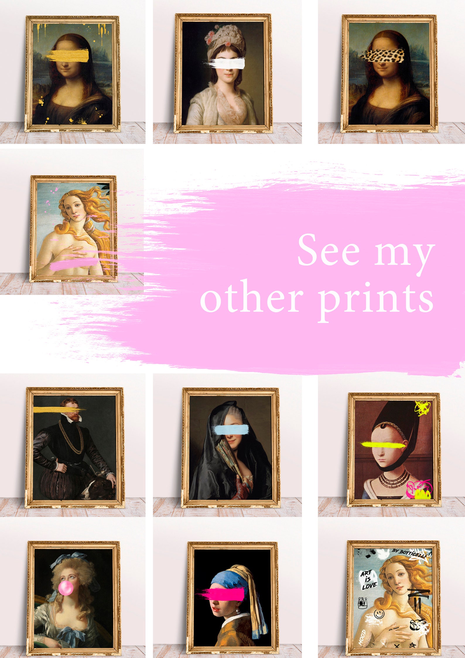 Black Defaced Poster Alter Art Portrait Manon Balletti | Etsy