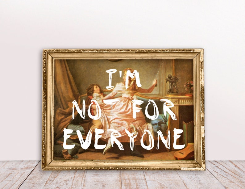I'm Not for Everyone Print, Funny Vintage Altered Art Portrait Couple ...