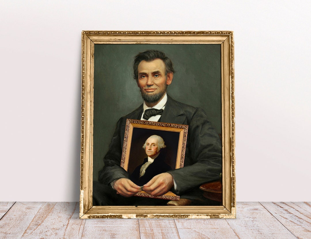 Funny Altered Art, Abraham Lincoln With George Washington Print, Quirky ...