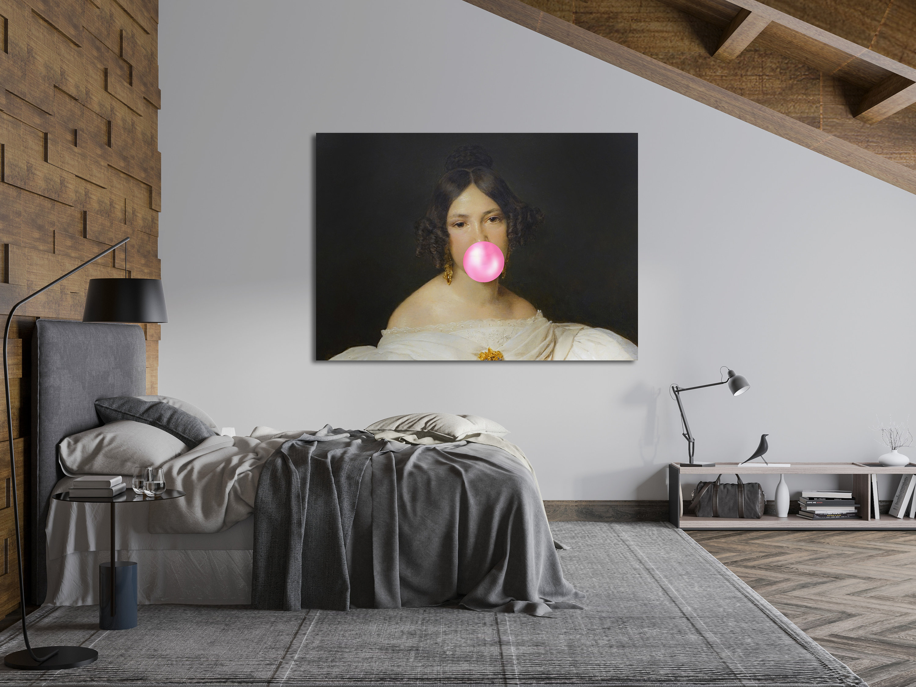 Louise Mayer With Pink Bubble Gum Print Altered Art Vintage - Etsy