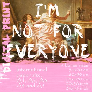 I'm Not for Everyone Print, Funny Vintage Altered Art Portrait Couple ...