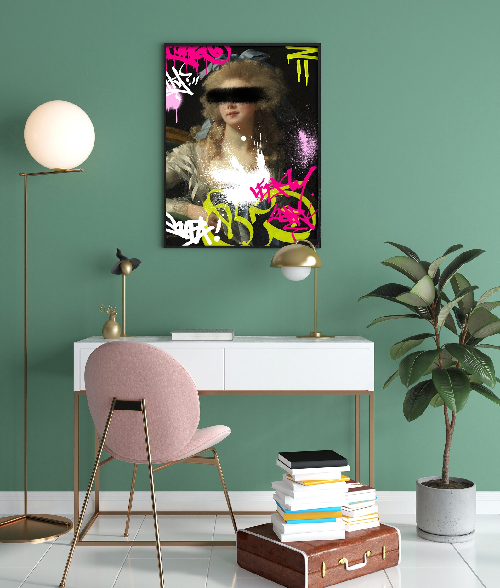 Graffiti poster Alter art portrait Madame Grand Rococo | Etsy