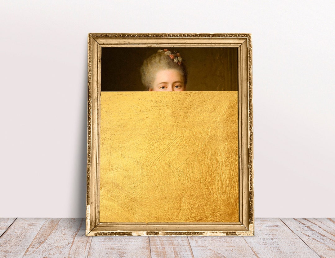 Golden Defaced Poster Alter Art Portrait French Marquise, Victorian ...