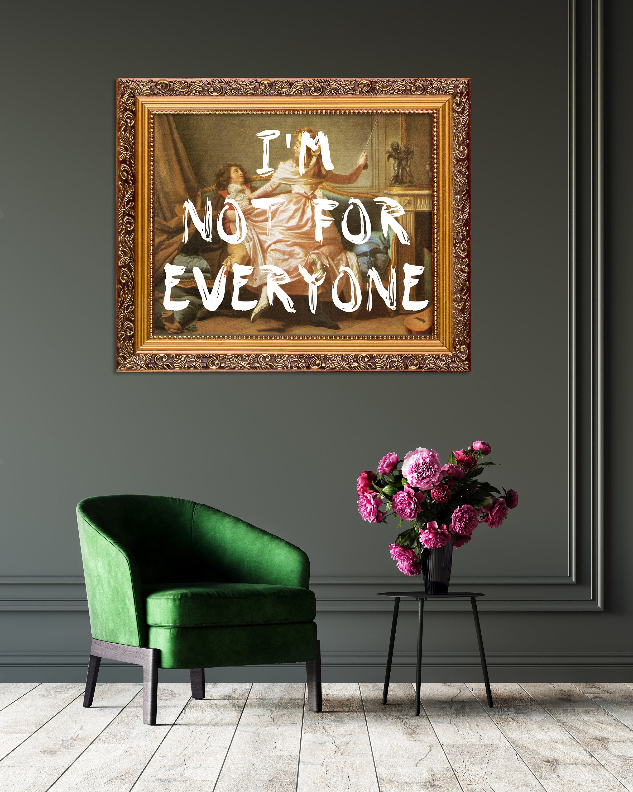 I'm Not for Everyone Print, Funny Vintage Altered Art Portrait Couple ...