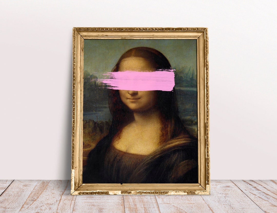 Mona Lisa Pastel Pink Altered Art, Modern Renaissance Painting, Digital ...