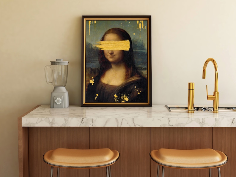 Gold Altered Art Mona Lisa Download Printable Digital Art - Etsy