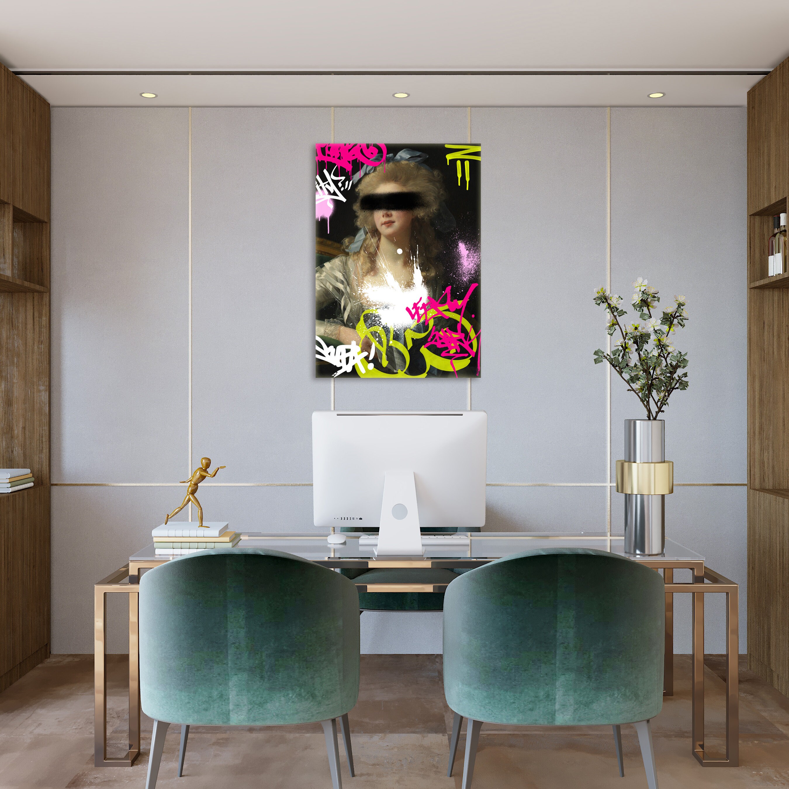 Graffiti poster Alter art portrait Madame Grand Rococo | Etsy