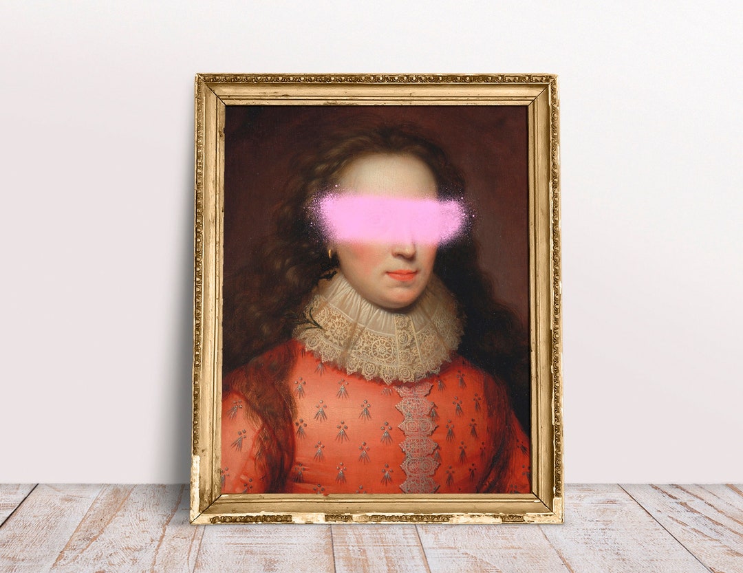 Altered Art Print, Portrait Countess of Arundel Pastel Pink Bloopers ...