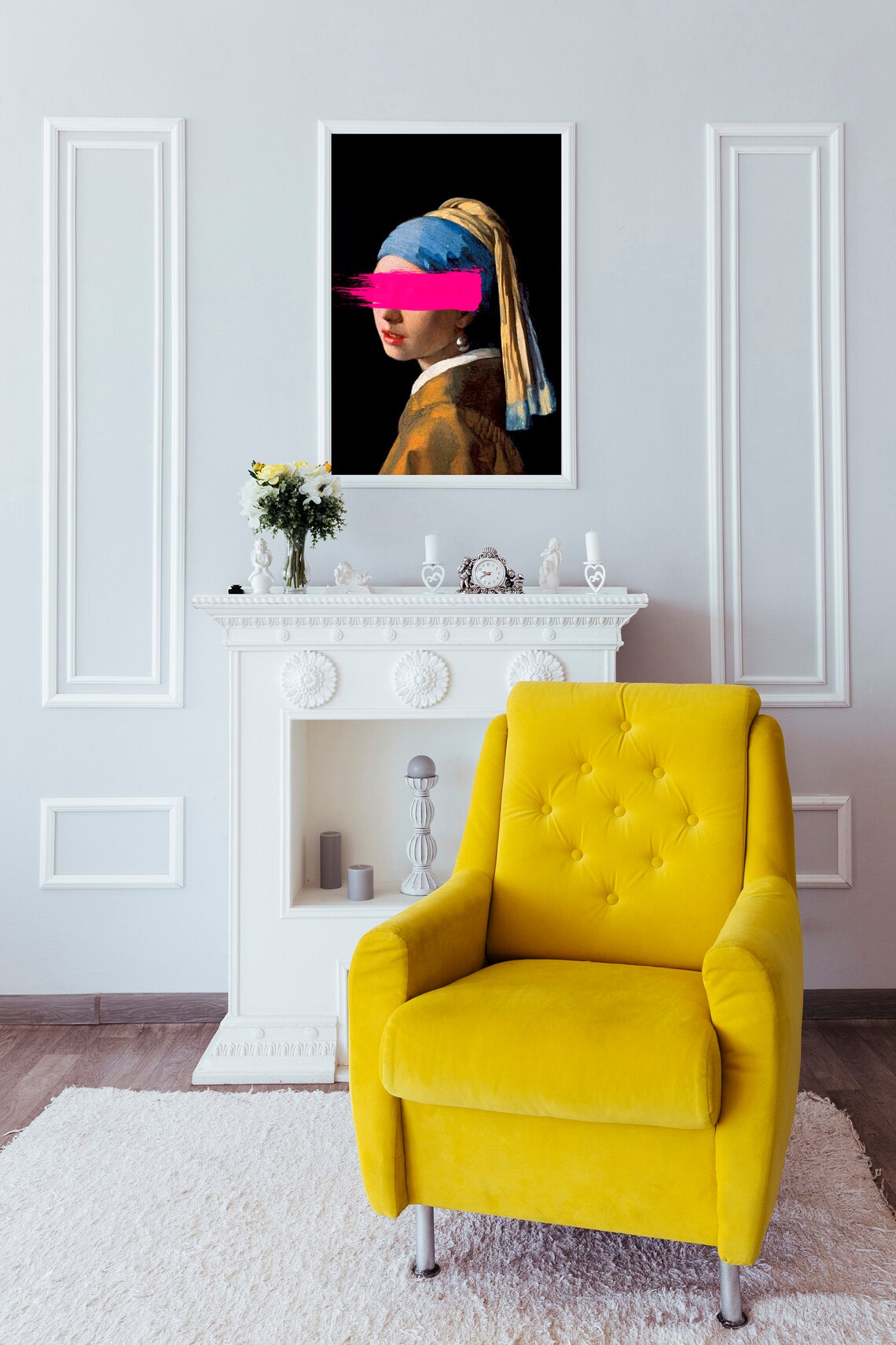Neon Pink Alter Art, Renaissance Art Painting Download Printable Girl ...