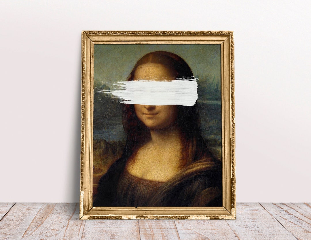 Mona Lisa White Destroyed Altered Art, Famous Renaissance Portrait ...