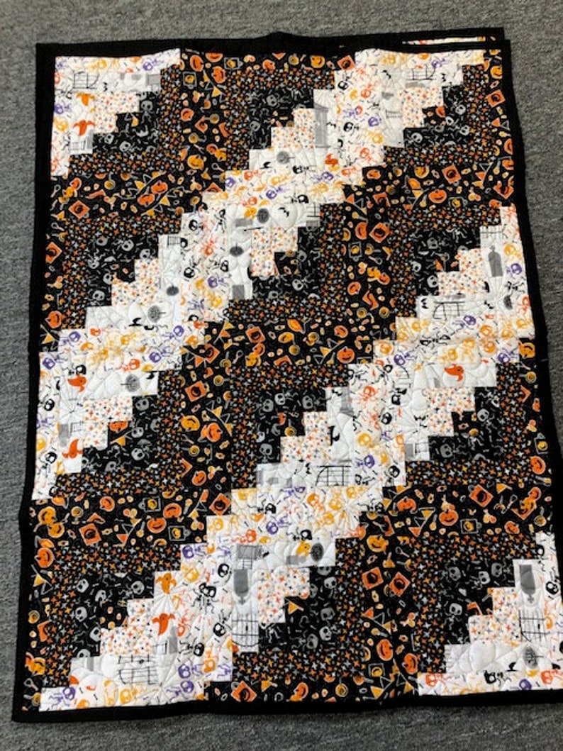 Halloween Log Cabin Quilt - Etsy