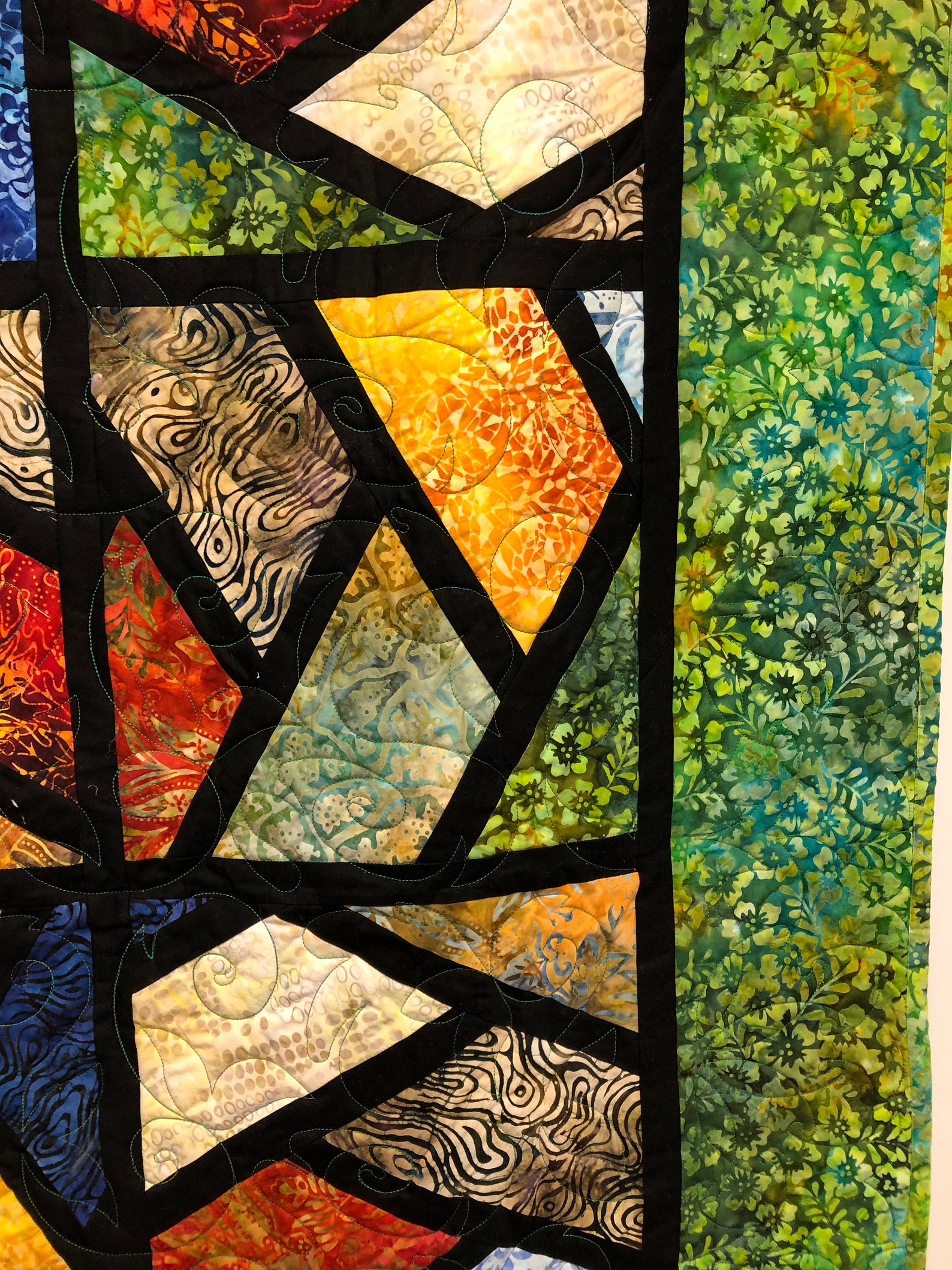 Stained Glass Windows Quilt/green Lap Quilt/handmade Window Quilt - Etsy