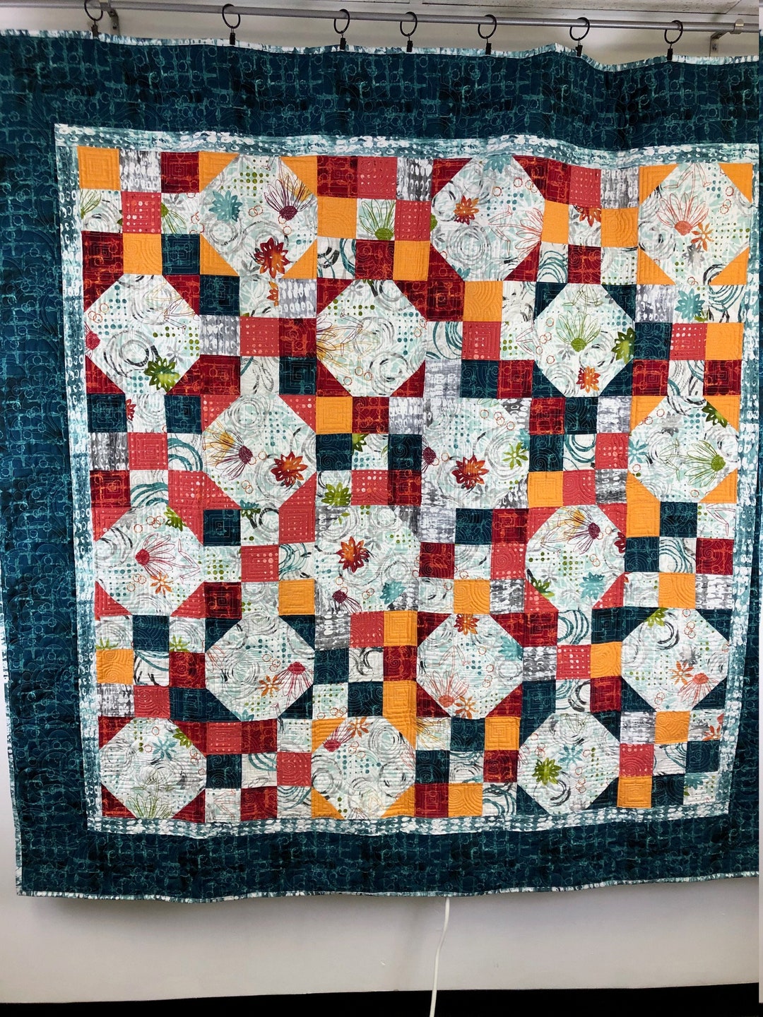 Urban Artifacts Quilt, Scrappy Lap Quilt, Modern Quilt, Handmade Quilt ...