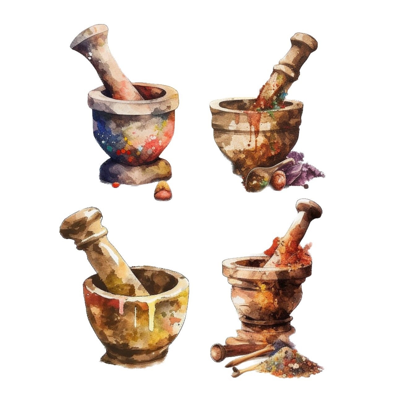 Mortar and Pestle Watercolor PNG Clipart - Etsy