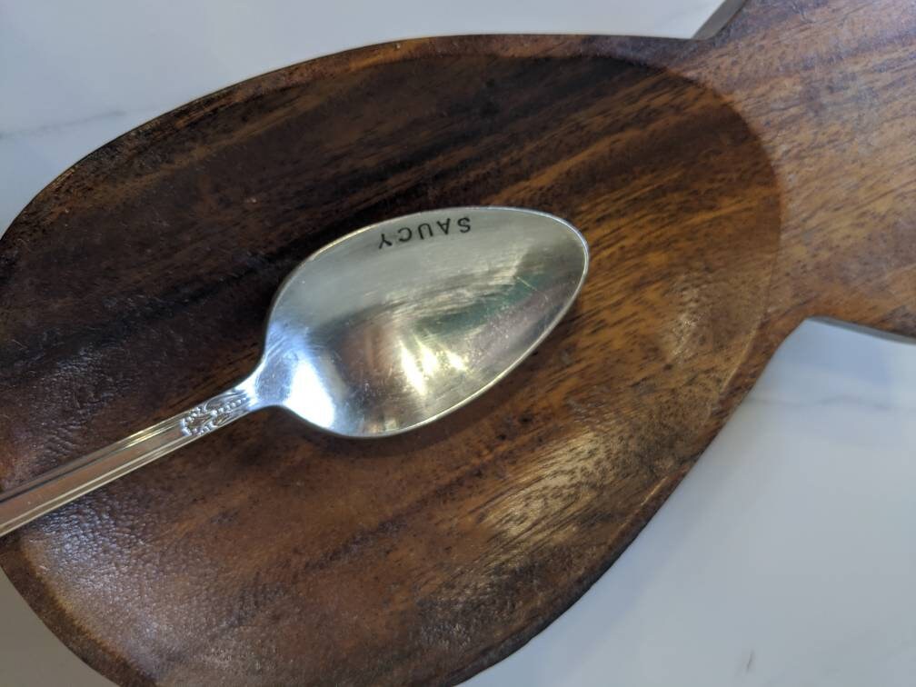 Handstamped Fun Sayings Flatware / 1940's silverware / - Etsy Nederland